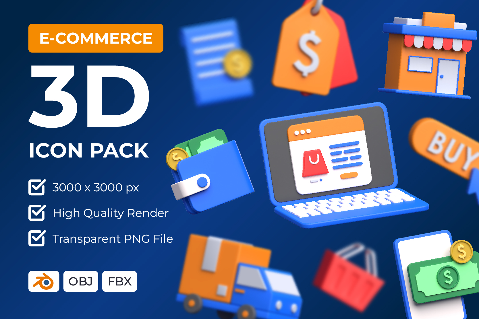 Premium Ecommerce 3D Illustration pack from E-commerce & Shopping 3D Illustrations