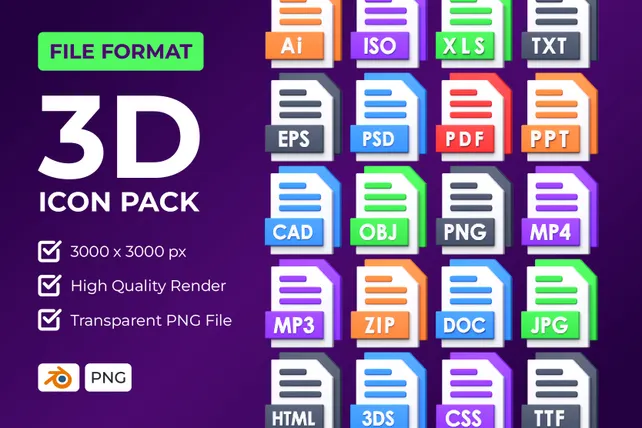 Premium File Format 3d Illustration Pack From Files And Folders 3d