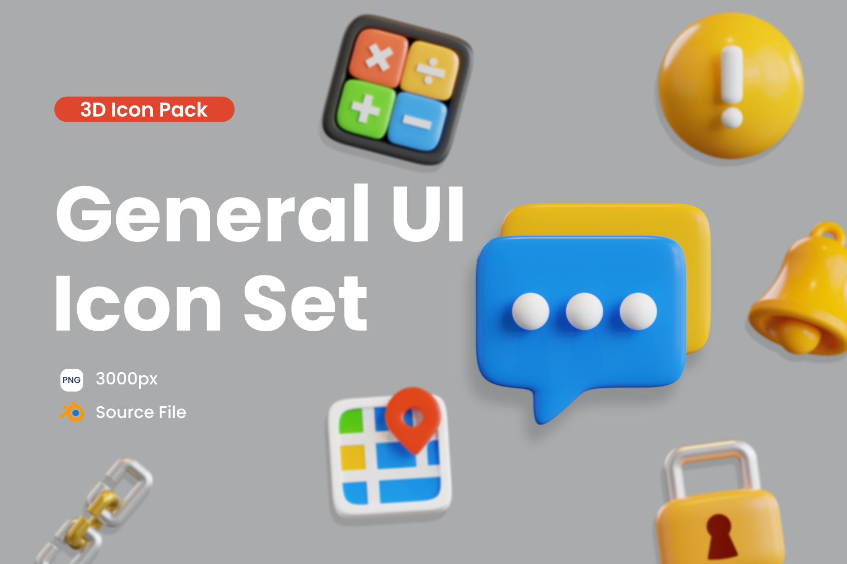 General UI 3D Icon Pack - 30 Free Download User Interface 3D Icons ...