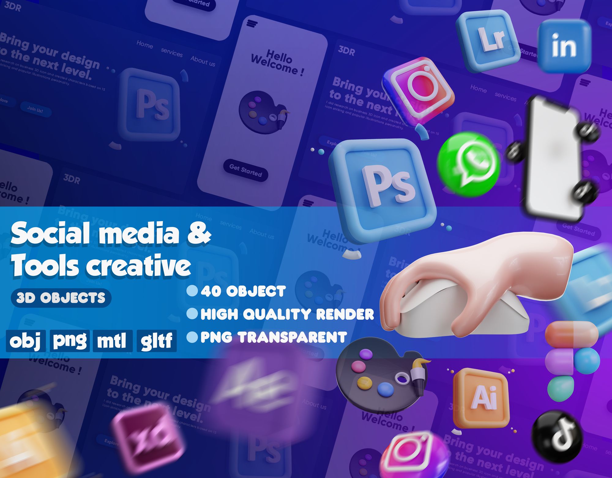 Graphic Design 3D Icon Pack - 39 Free Download Design & Development 3D ...