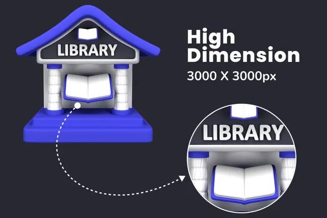 Library 3D Icon Pack 3D Illustration Pack - 20 School & Education 3D ...