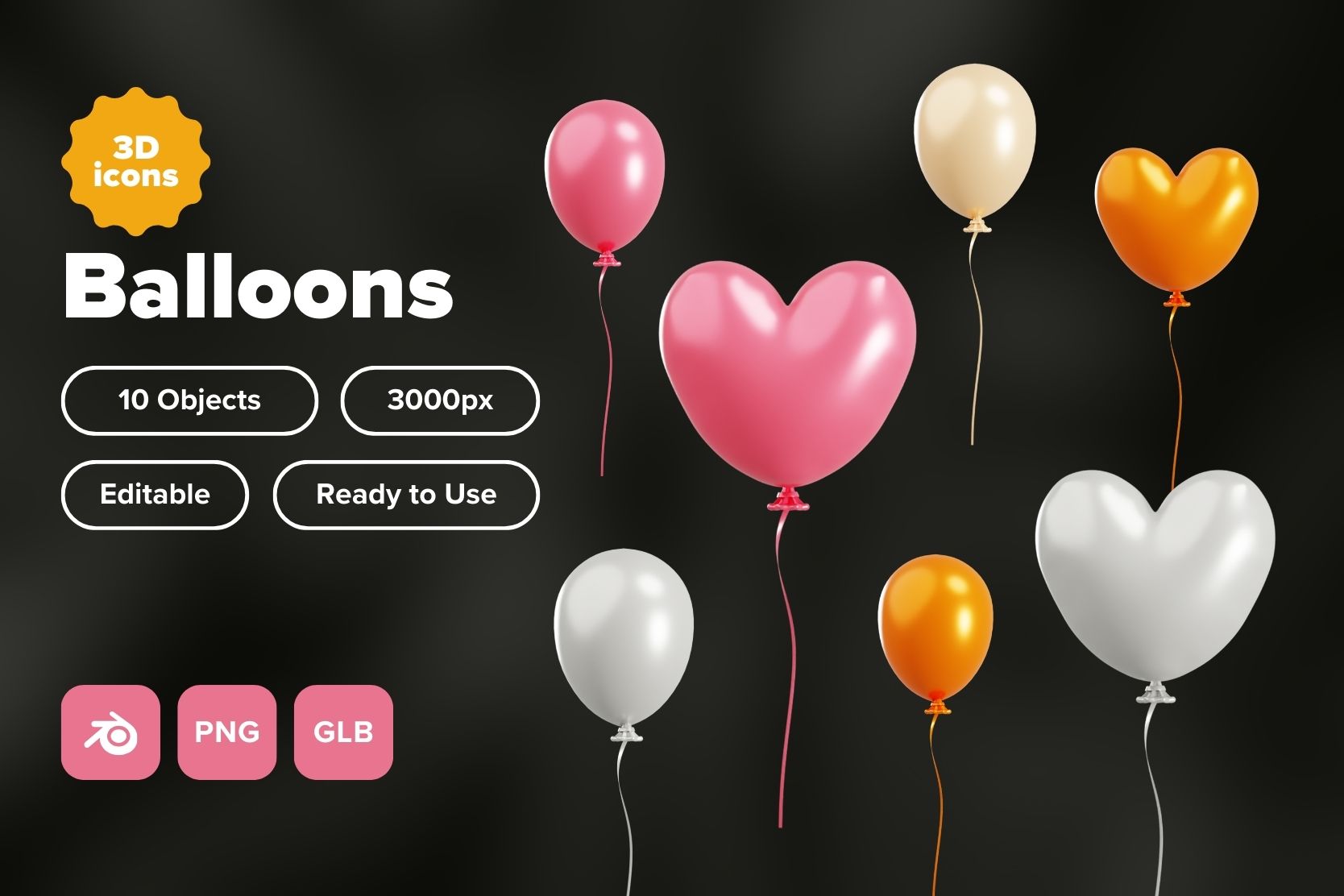 Luftballons 3D Icon Pack - 10 Gratis Download Verschiedenes 3D Icons | IconScout