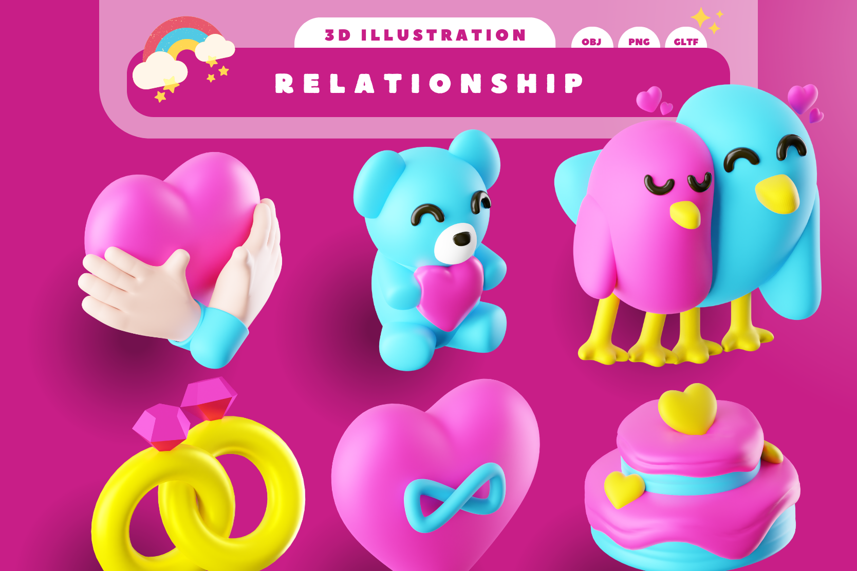 Relationship 3D Icon Pack - 20 Free Download Relationship 3D Icons ...