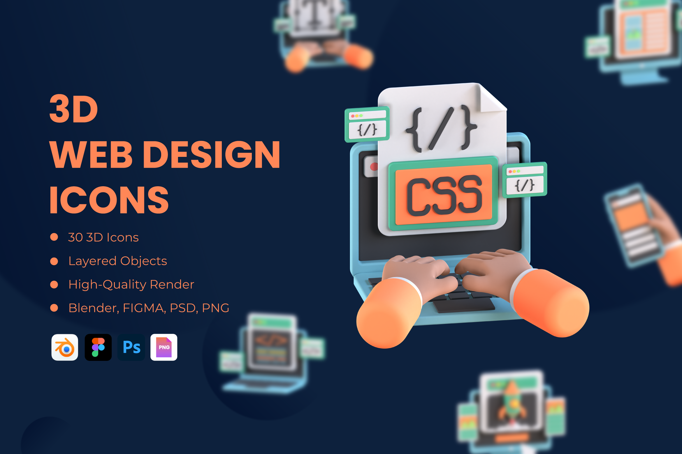 Web Design 3D Icon Pack - 30 Free Download Design & Development 3D Icons | IconScout
