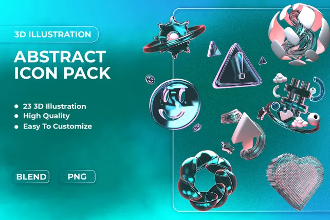 Premium Abstract Shapes 3d Illustration Pack From Art And Abstract 3d Illustrations