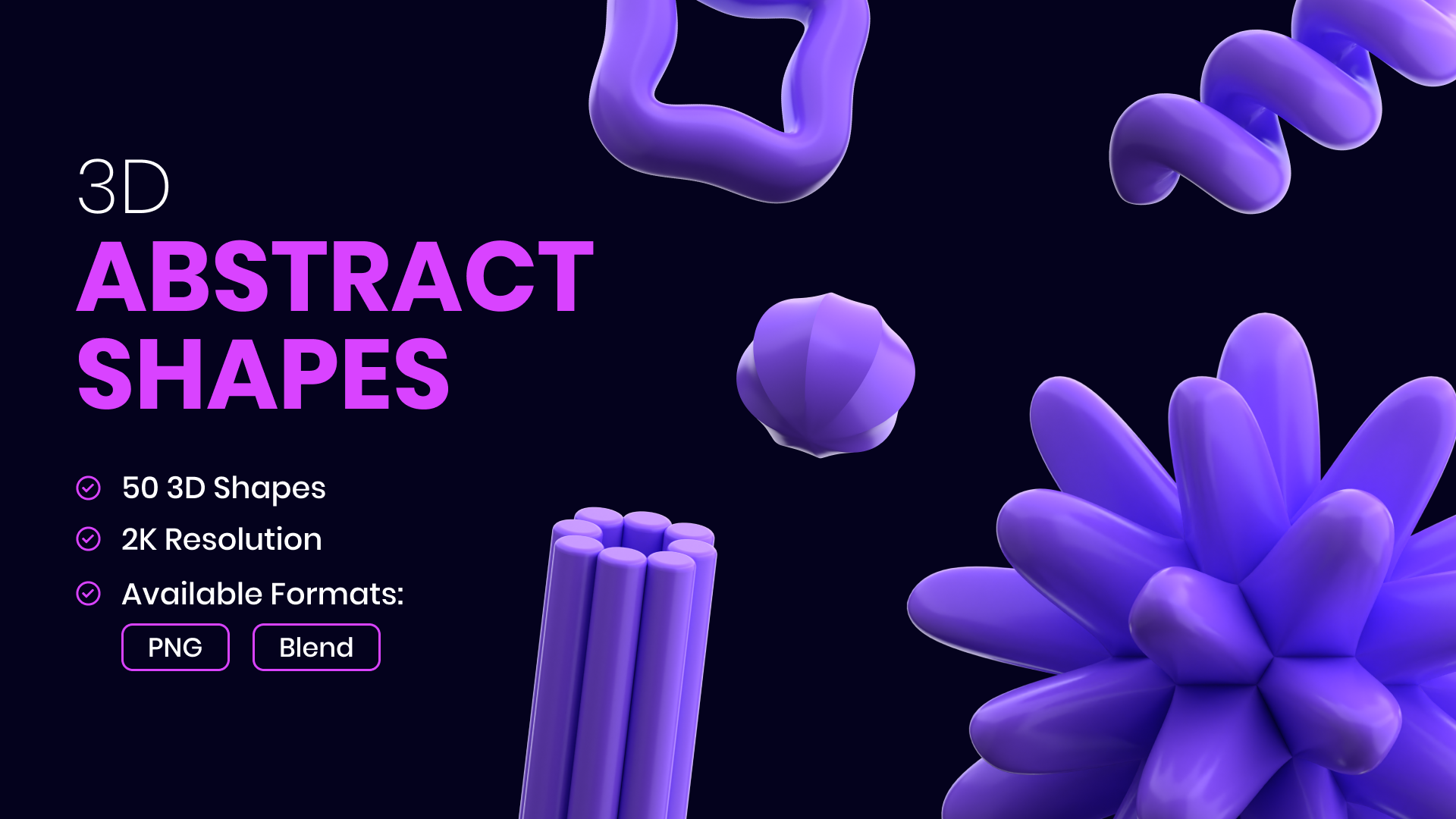 Abstract Shapes 3d Illustration Pack 50 Design And Development 3d Illustrations Png Blend