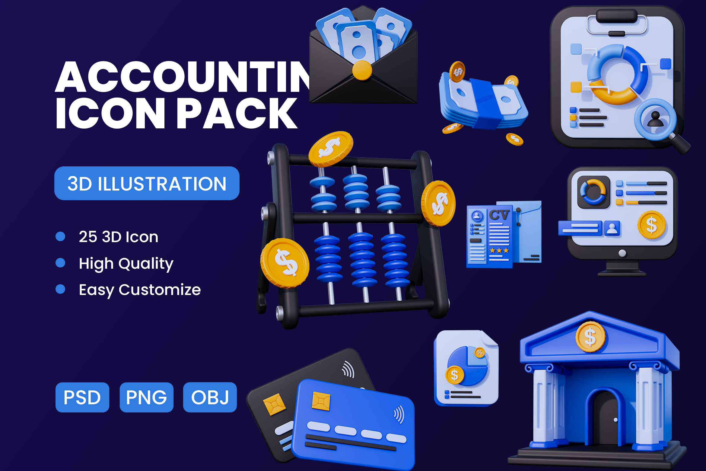 Premium Accounting 3D Illustration pack from Business 3D Illustrations