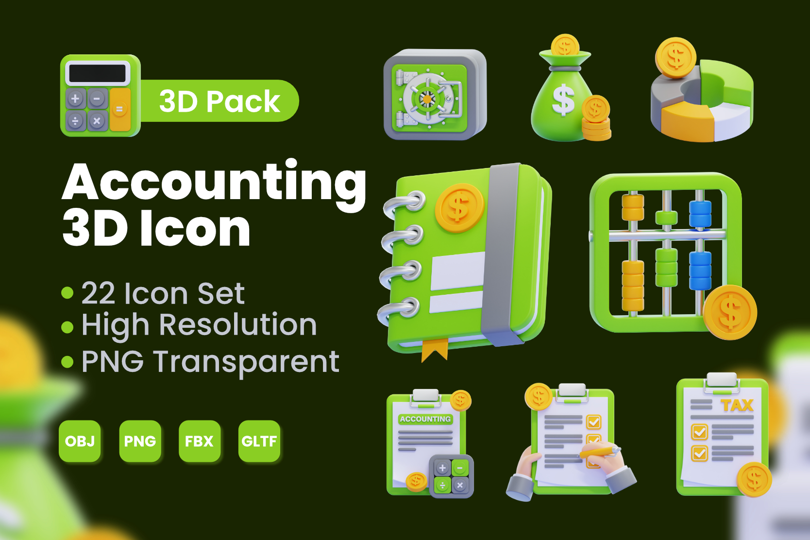 Premium Accounting 3D Illustration pack from Business 3D Illustrations