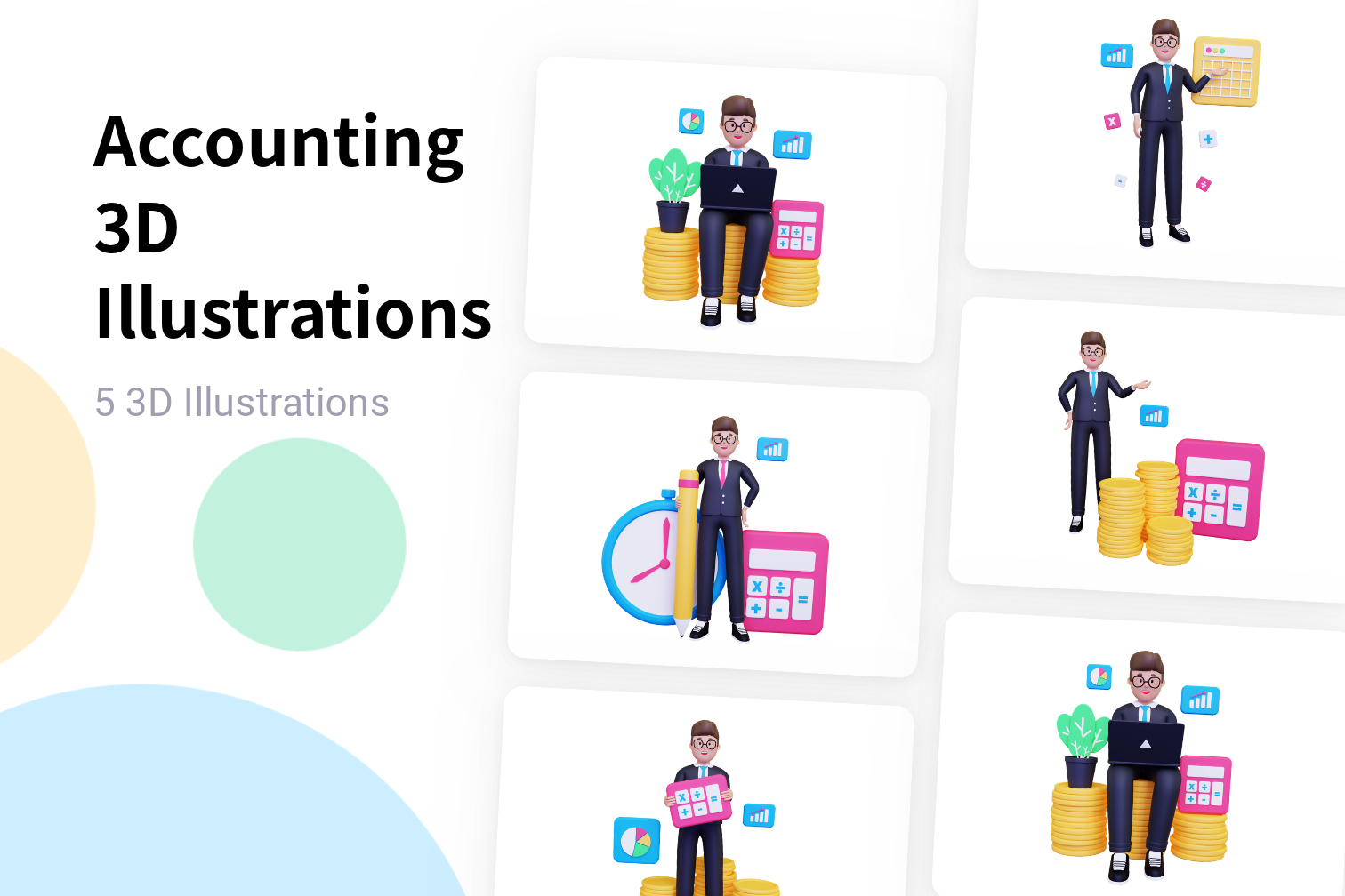 Premium Accounting 3D Illustration pack from People 3D Illustrations