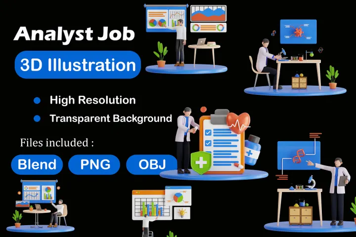 8,207 Business Analyst 3D Illustration Packs - Free Download in PNG ...