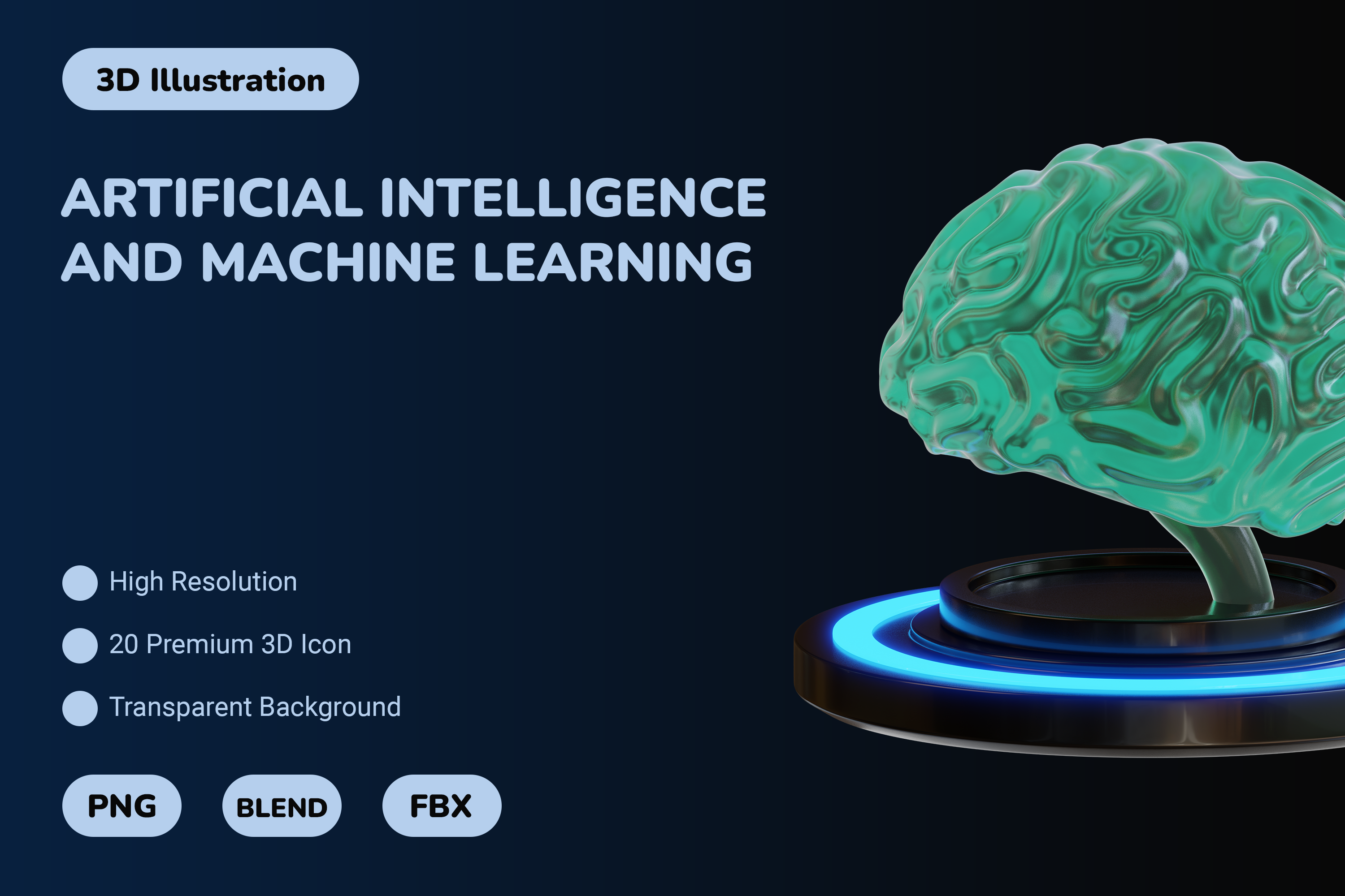 Artificial Intelligence And Machine Learning 3D Icon Pack - 21 Free ...