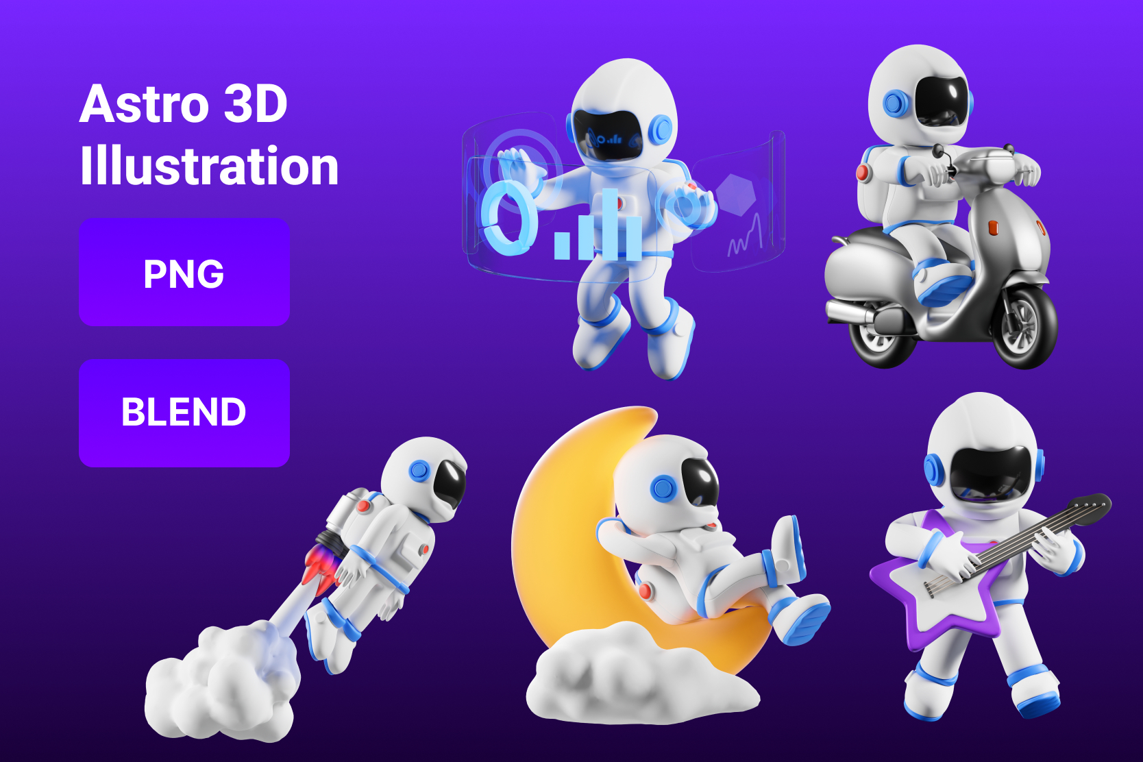 Premium Astro 3D Illustration pack from Science & Technology 3D ...
