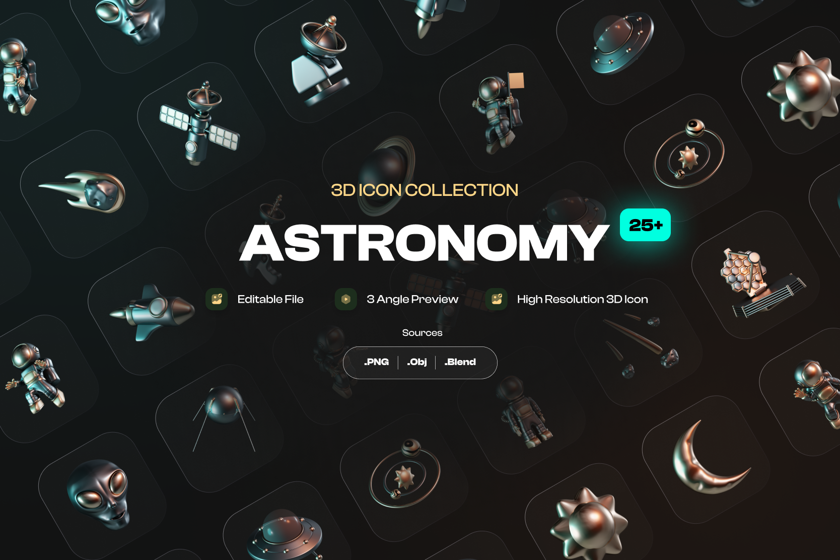 Astronomy 3D Icon Pack - 37 Free Download Science & Technology 3D Icons ...