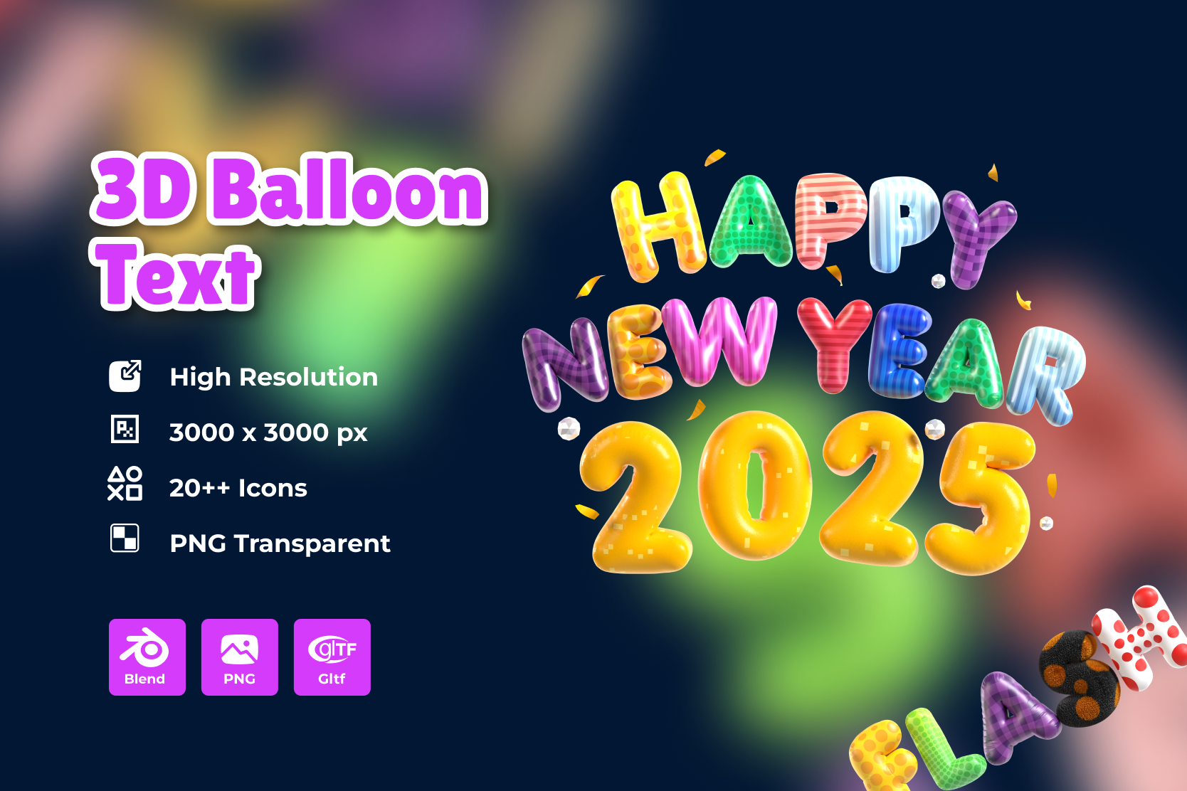 Balloon Text 3D Icon Pack - 23 Free Download E-commerce & Shopping 3D ...