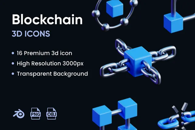 Premium Blockchain 3D Illustration pack from Science & Technology 3D ...