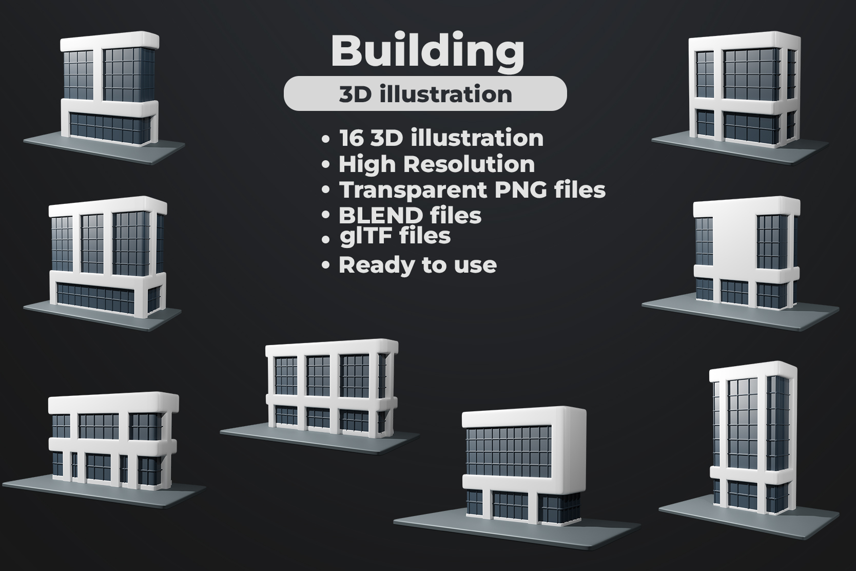 Premium Building 3D Illustration pack from Buildings 3D Illustrations