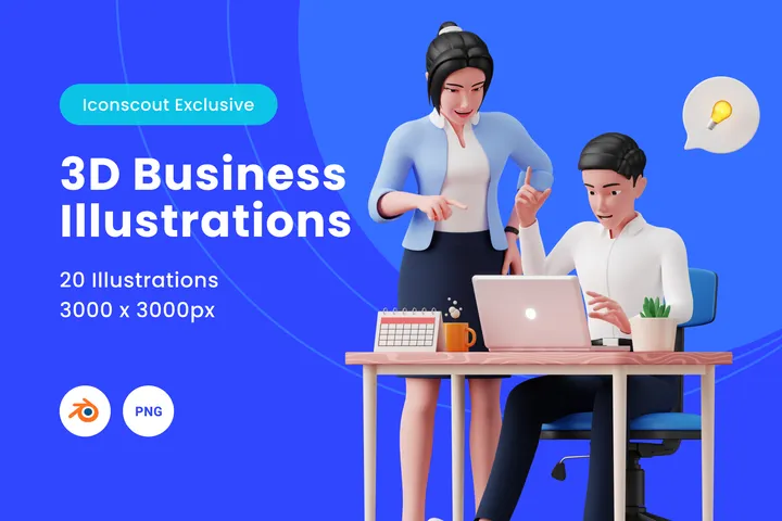 540,000+ 3D Illustrations in PNG, BLEND, FBX, glTF | IconScout