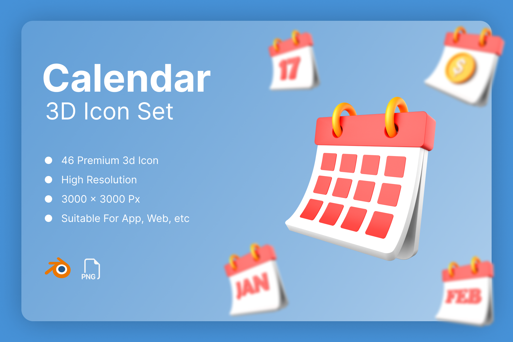 Premium Calendar 3D Illustration pack from User Interface 3D Illustrations