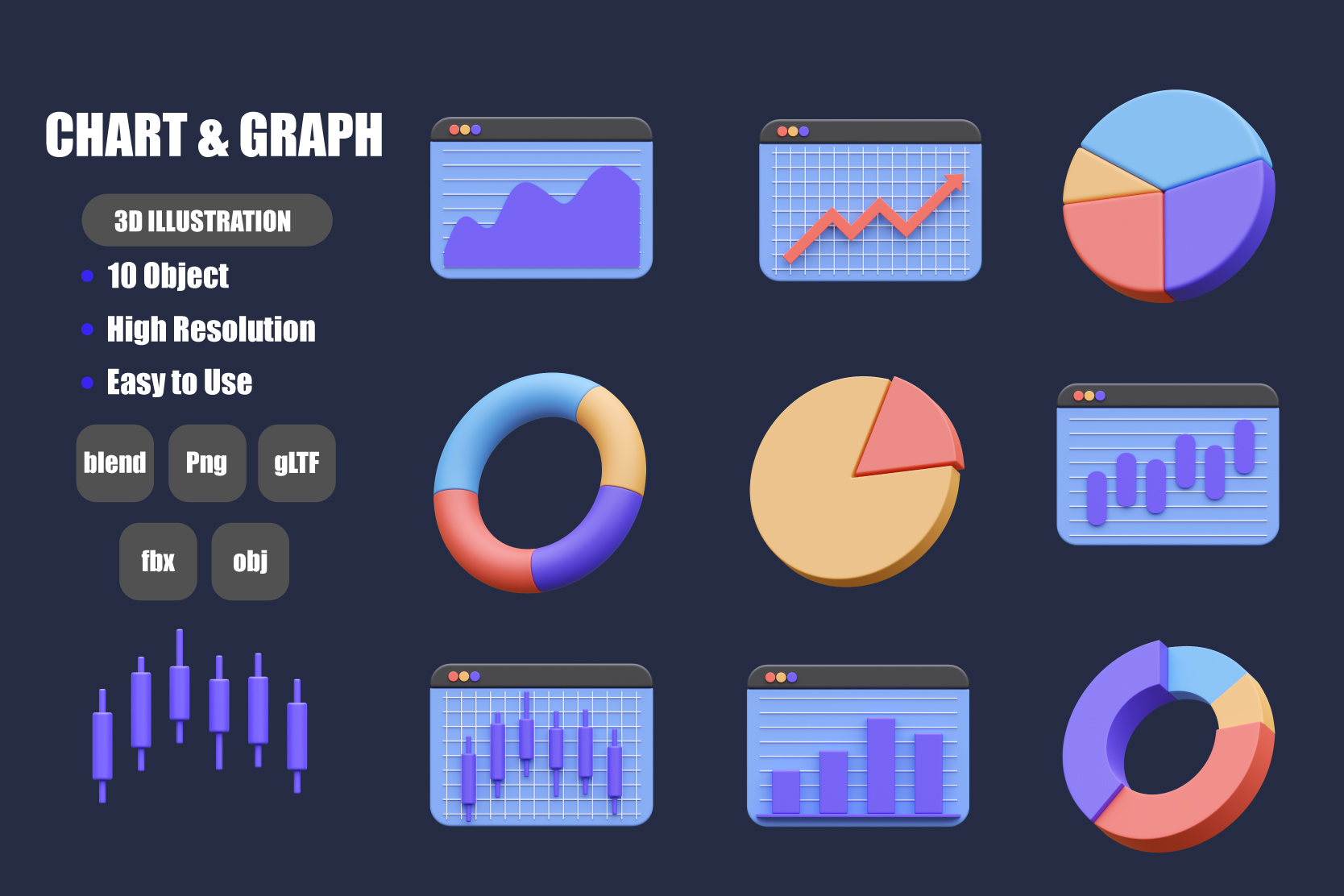 Chart & Graph 3D Icon Pack - 10 Free Download Business 3D Icons | IconScout
