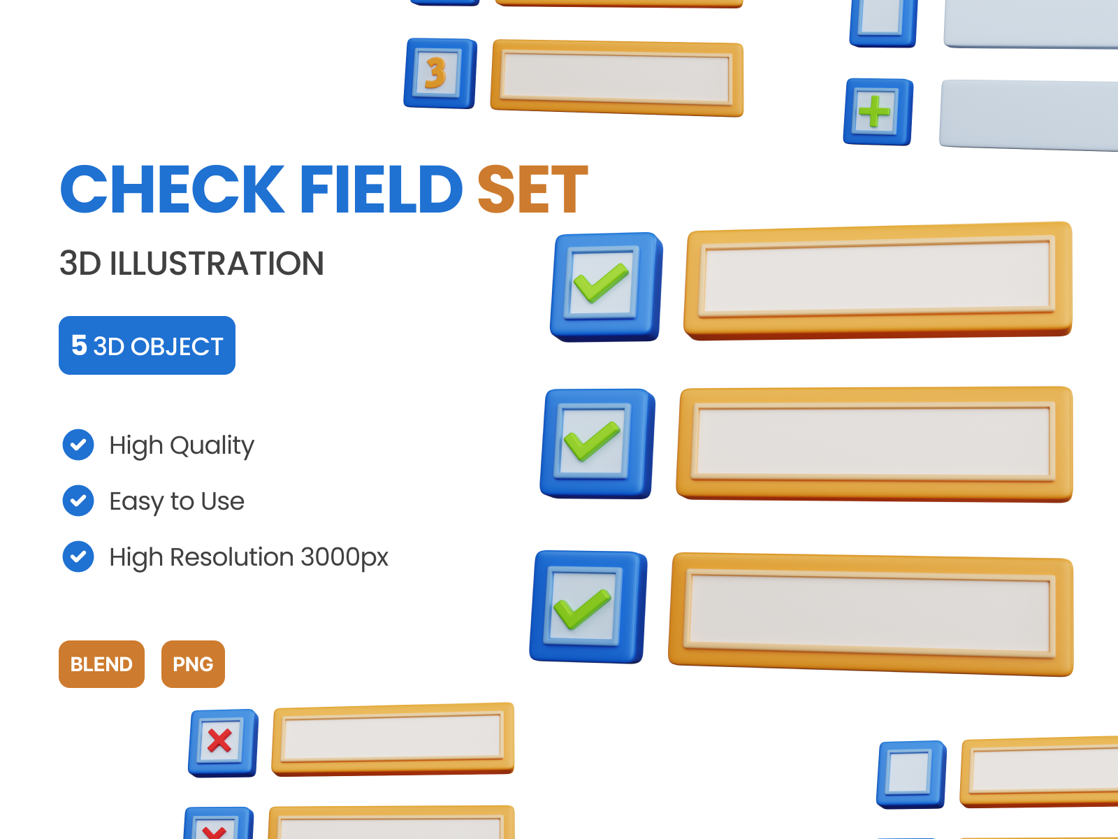 Check Field 3d Illustration Pack 5 User Interface 3d Illustrations Png Blend Gltf Available 
