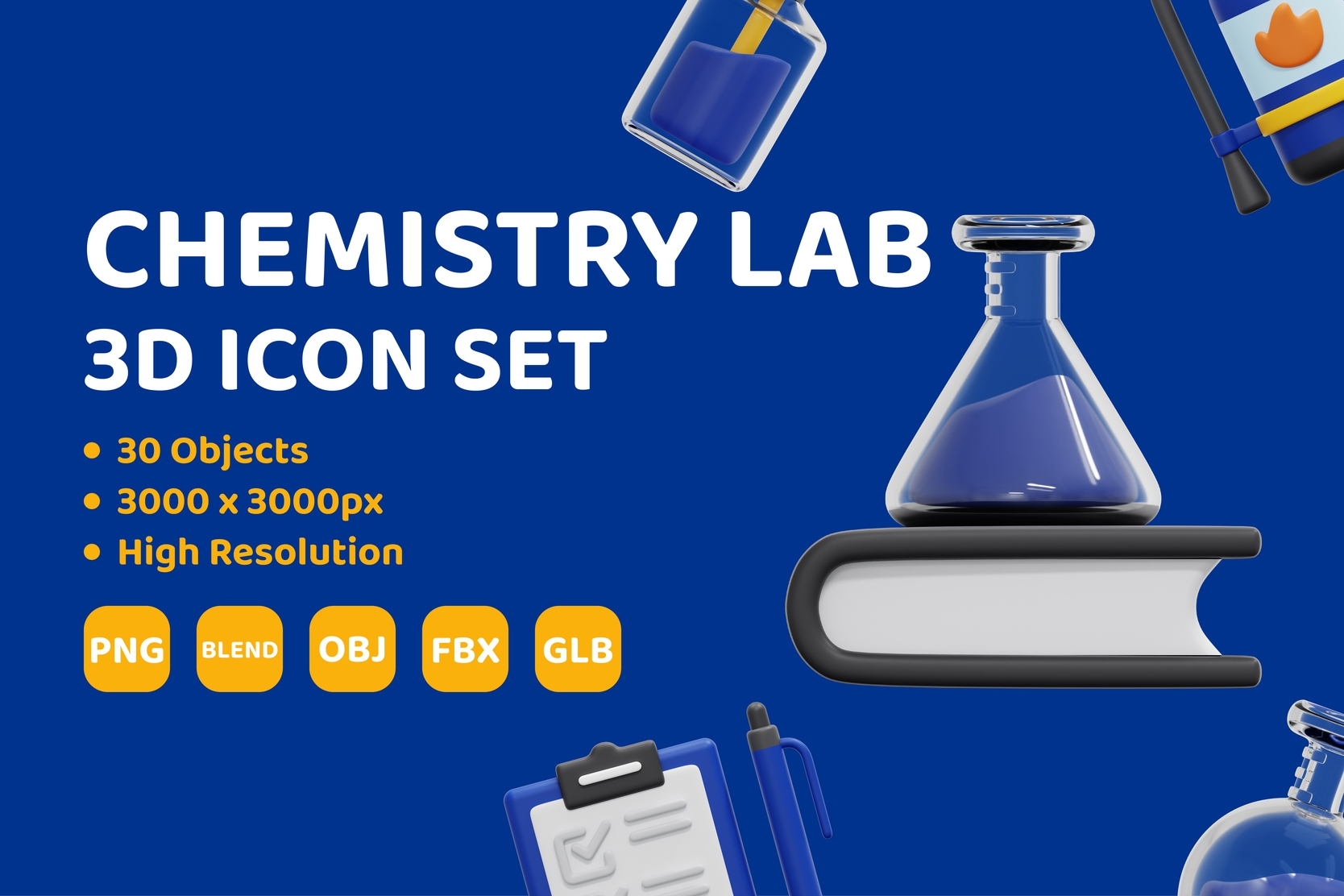 Premium Chemistry Lab 3D Illustration pack from Science & Technology 3D ...