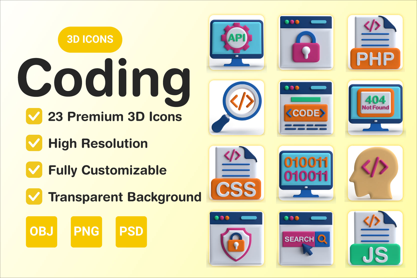 Coding 3D Icon Pack - 23 Free Download Design & Development 3D Icons ...