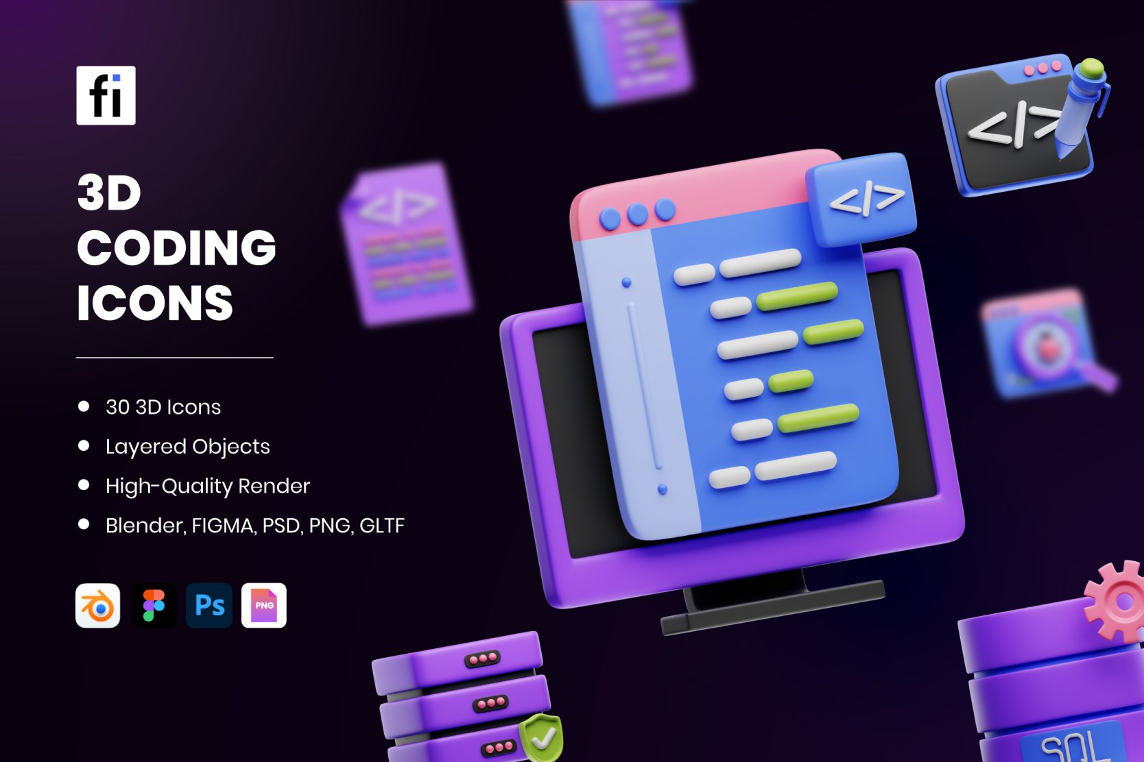 Coding 3D Icon Pack - 30 Free Download User Interface 3D Icons | IconScout