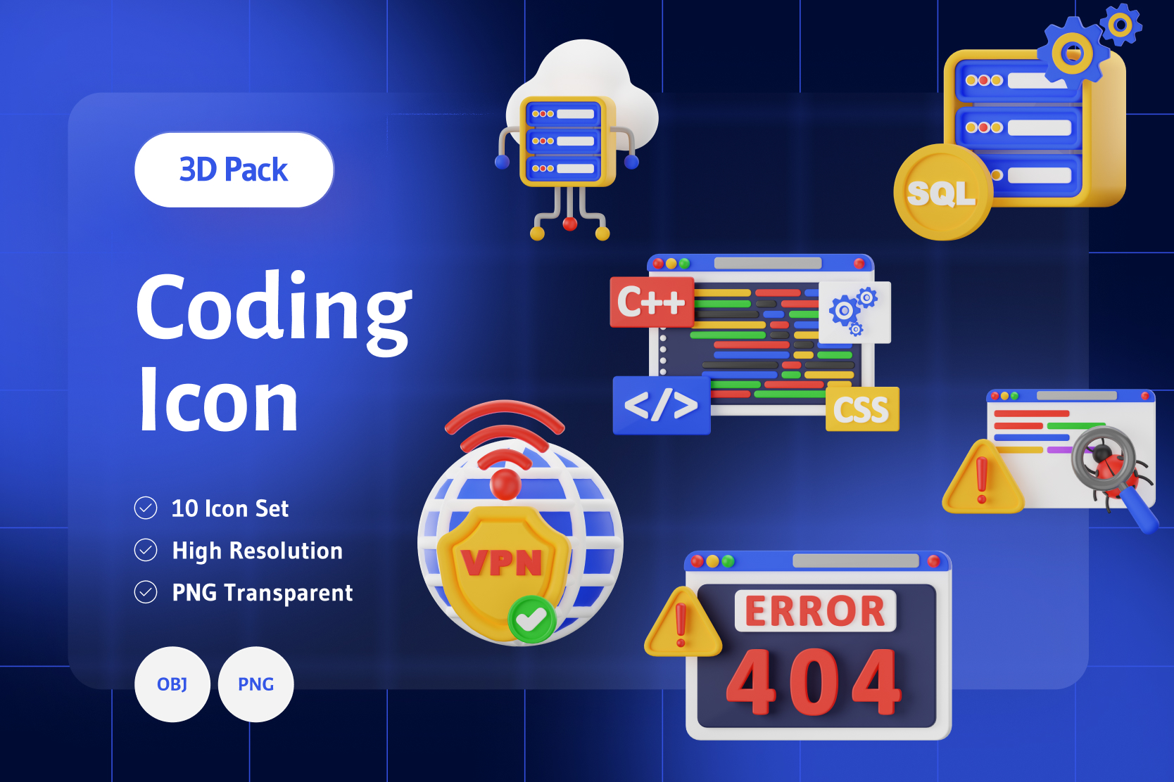 Coding 3D Icon Pack - 10 Free Download Design & Development 3D Icons ...