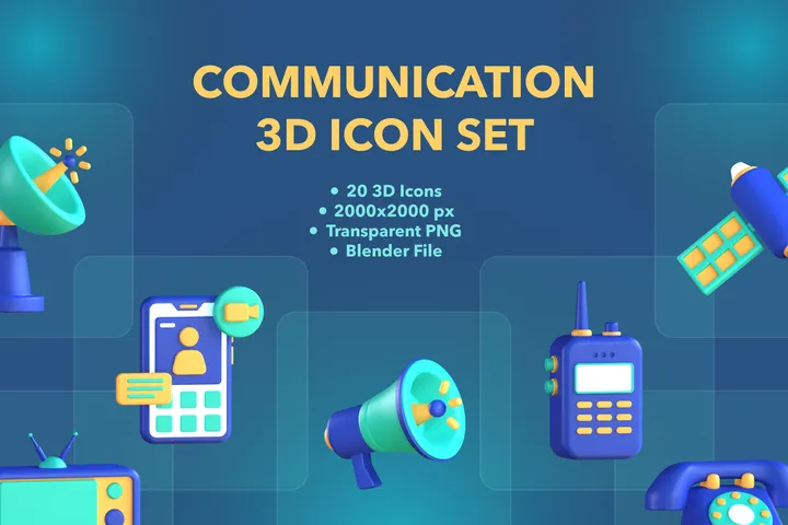 20 Free 3D Illustrations in 3D Communication Icons Bundle by VisualtriD ...