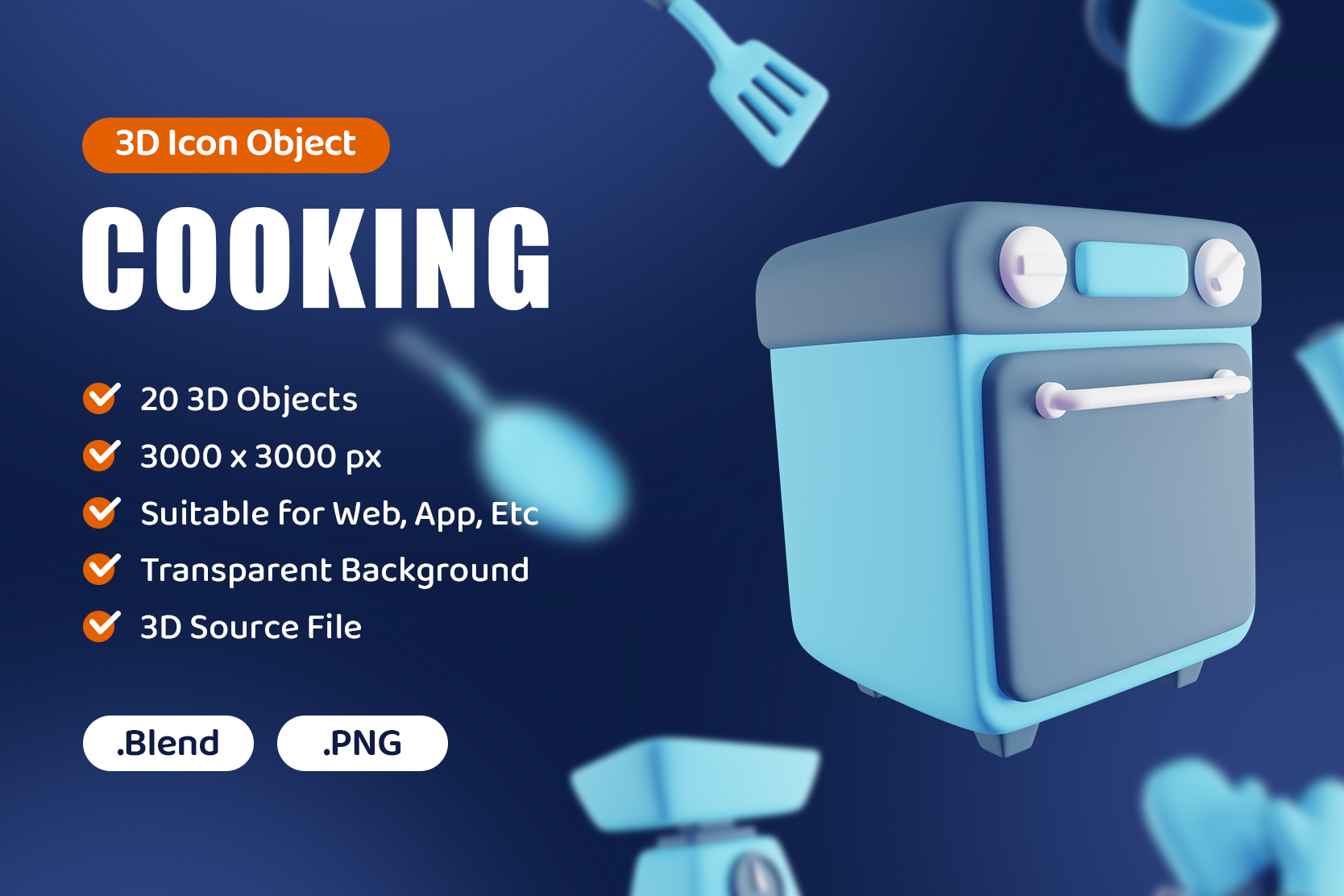 Premium Cooking 3D Illustration pack from Tools & Equipment 3D ...