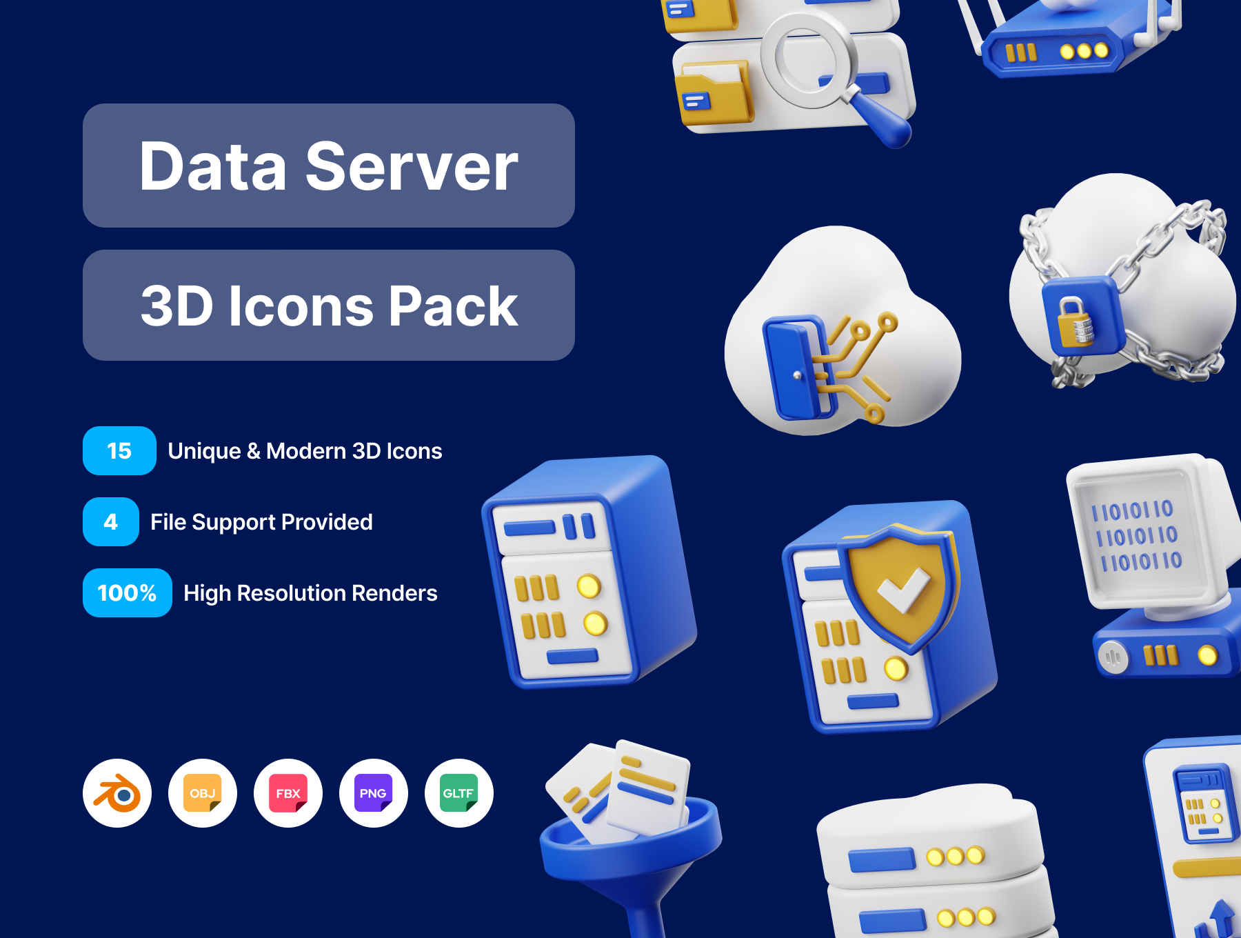 Data Server And Backend 3D Icon Pack - 15 Free Download Network ...