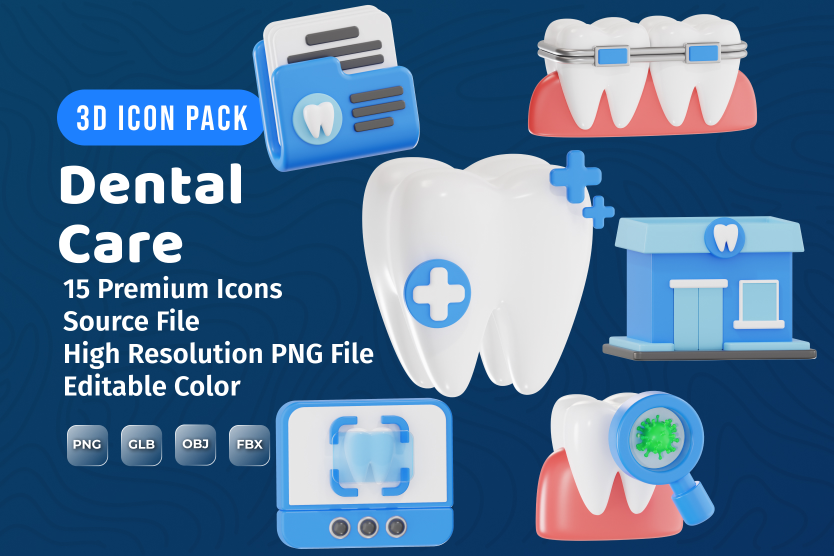 Premium Dental Care 3D Illustration pack from Healthcare & Medical 3D Illustrations