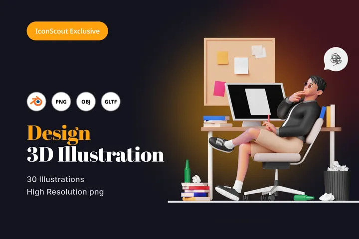 540,000+ 3D Illustrations in PNG, BLEND, FBX, glTF | IconScout