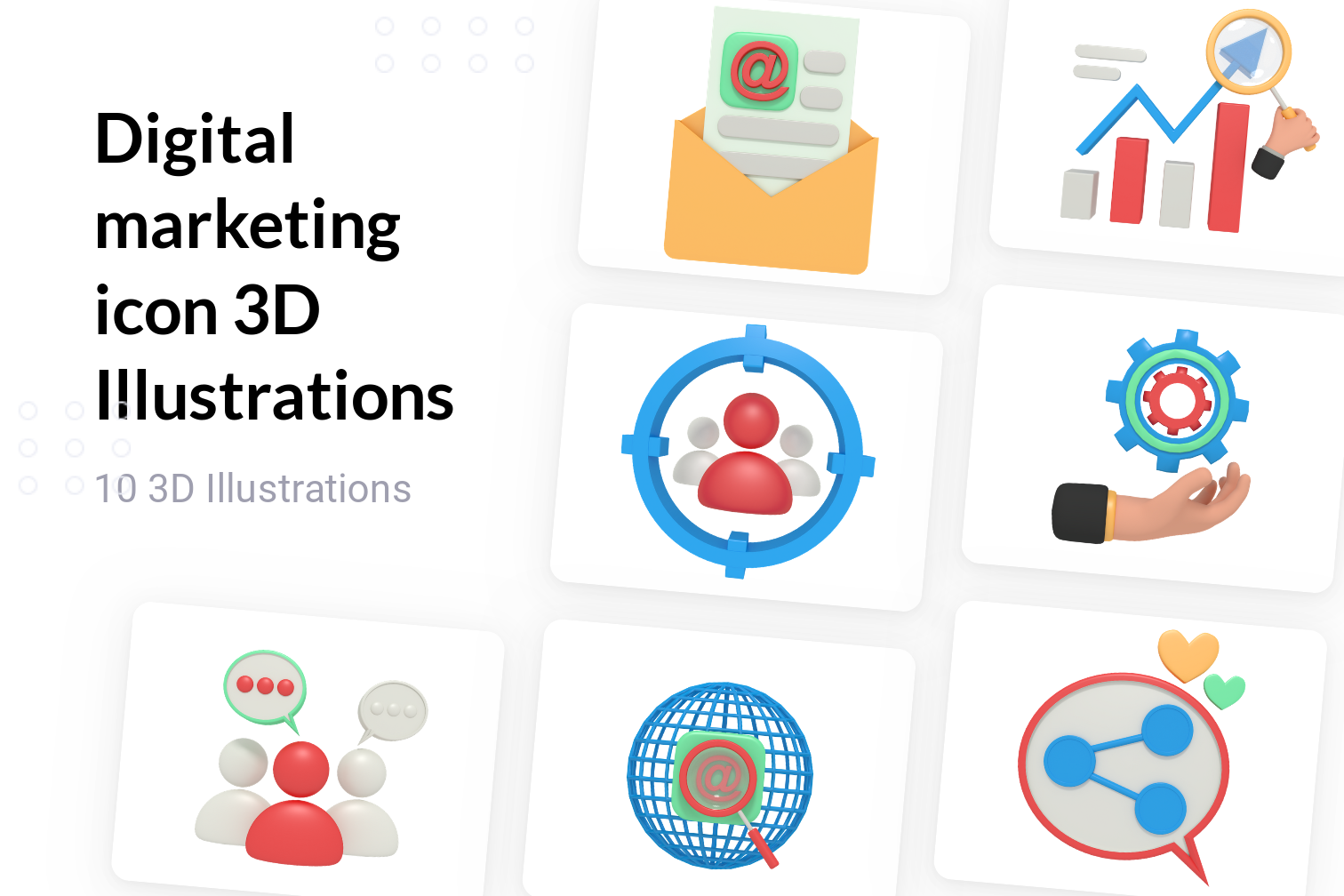 Premium Digital Marketing 3d Illustration Pack From Business 3d