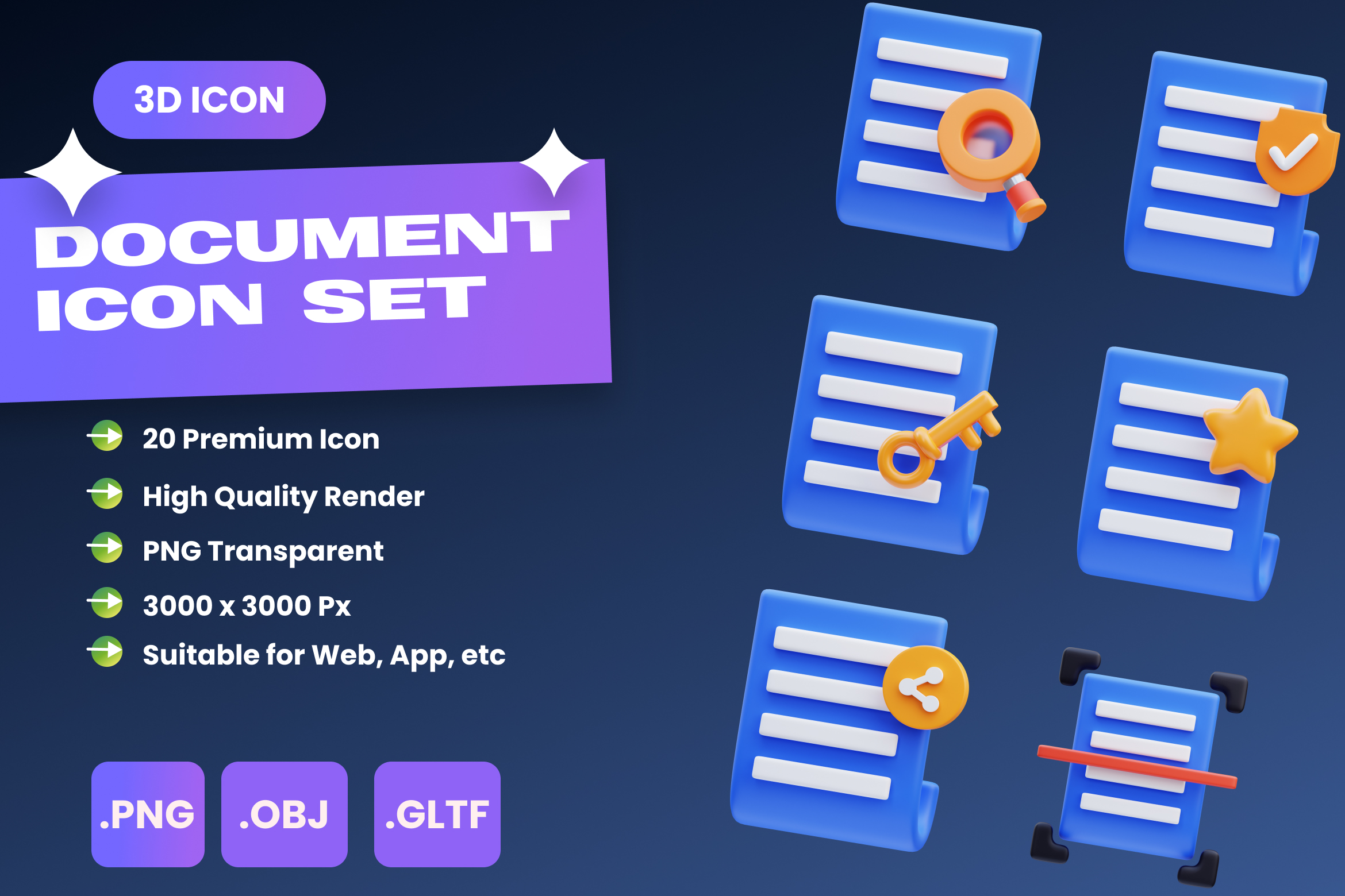 Premium Document 3D Illustration pack from Files & Folders 3D Illustrations
