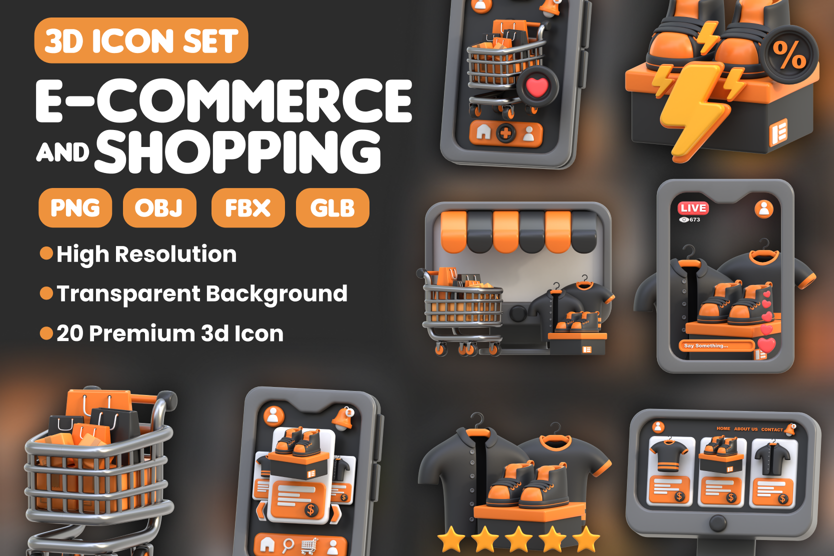 E-Commerce & Shopping 3D Icon Pack - 20 Free Download E-commerce & Shopping 3D Icons | IconScout