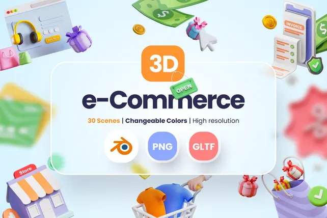 Premium Ecommerce 3D Illustration pack from E-commerce & Shopping 3D Illustrations