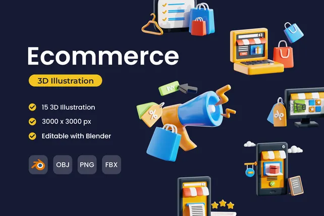 Premium Ecommerce 3D Illustration pack from E-commerce & Shopping 3D Illustrations
