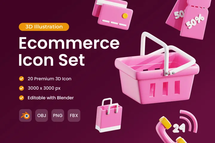 Premium Ecommerce 3D Illustration pack from E-commerce & Shopping 3D Illustrations