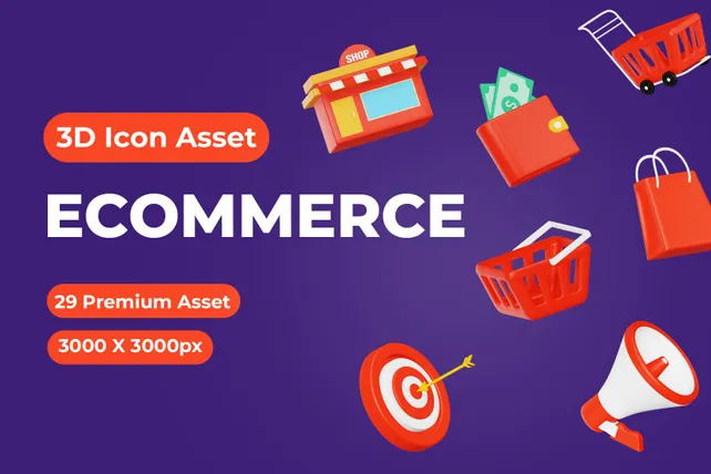 Ecommerce 3D Illustration Pack - 29 E-commerce & Shopping 3D Illustrations | PNG, BLEND, glTF ...