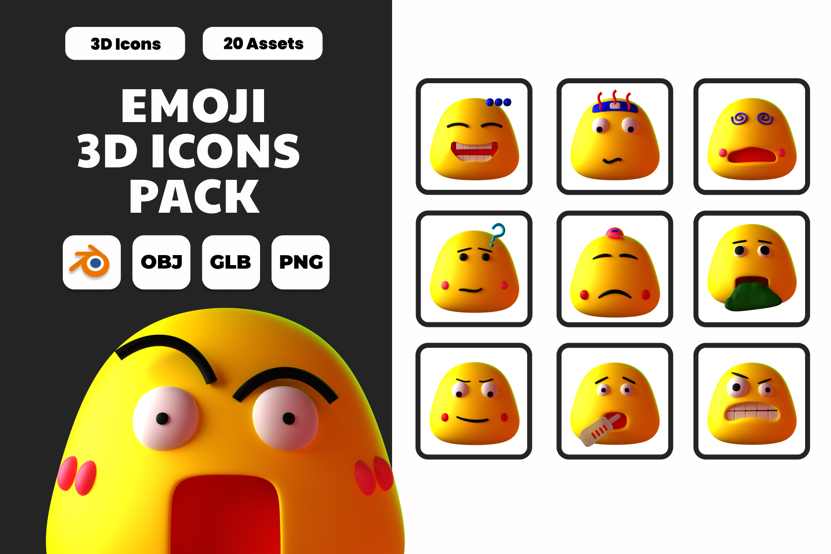 EMOJI 3D Icon Pack - 20 Free Download Sign & Symbols 3D Icons | IconScout