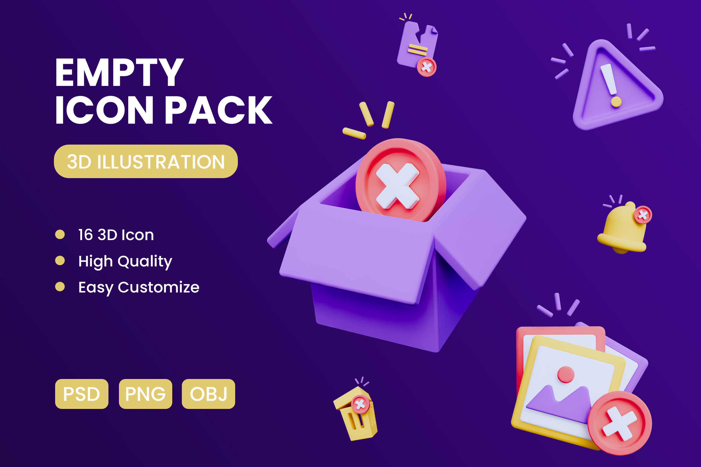 Premium Empty 3D Illustration pack from Seo & Web 3D Illustrations