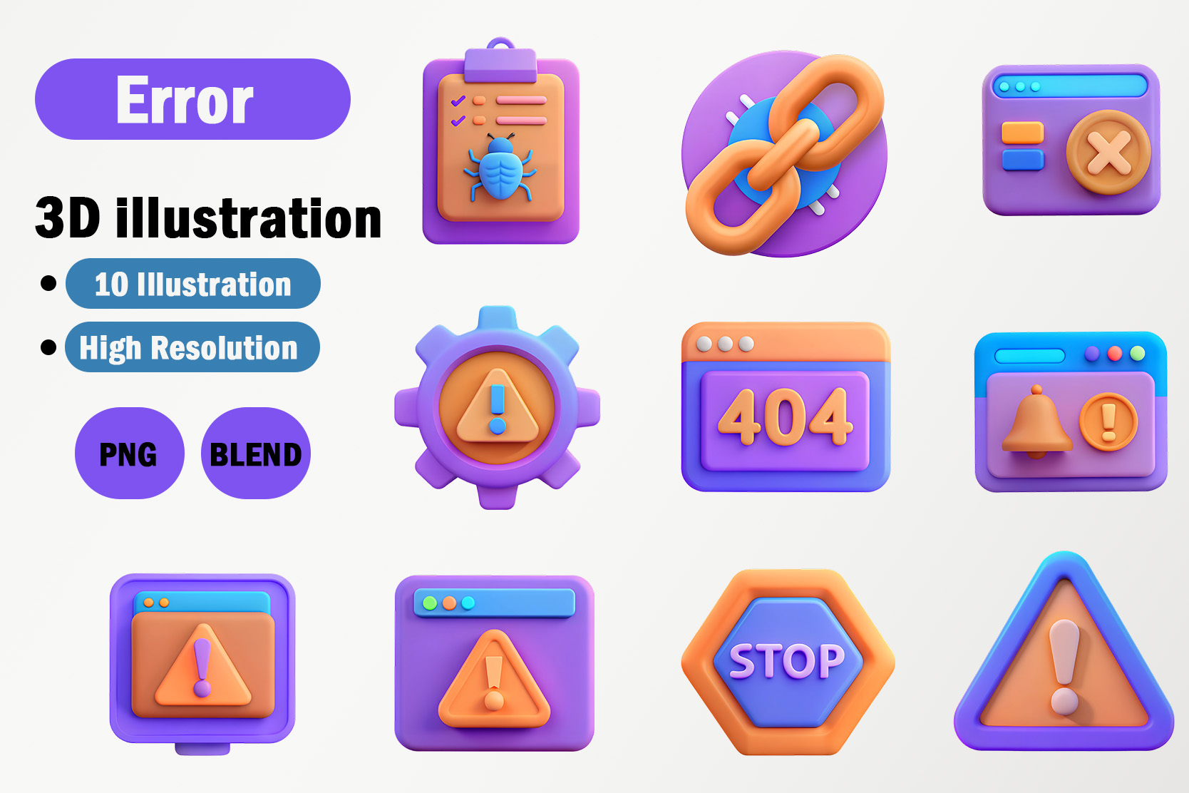 Error 3D Icon Pack - 10 Free Download Crime & Security 3D Icons | IconScout