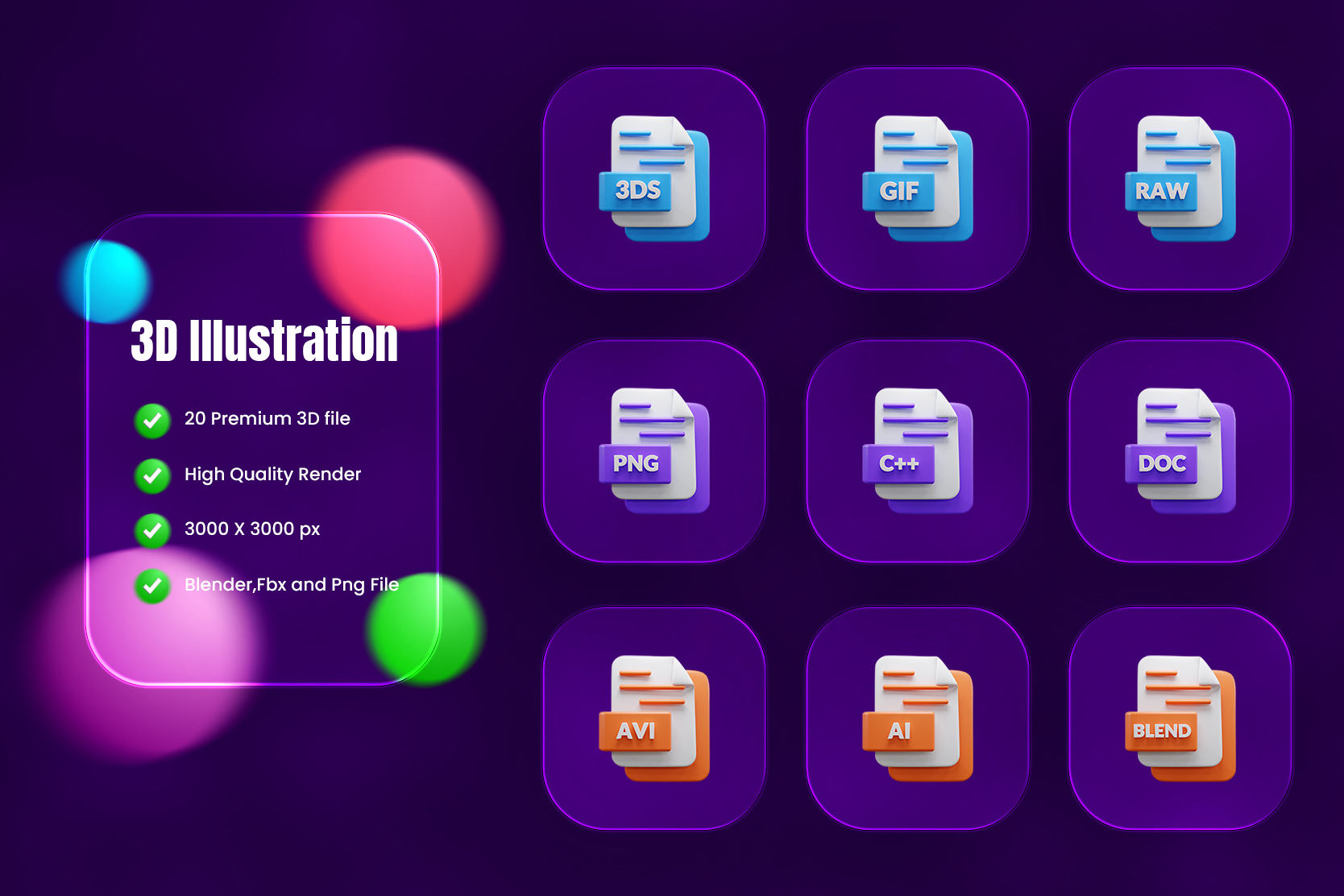 Premium File Format 3d Illustration Pack From Files And Folders 3d