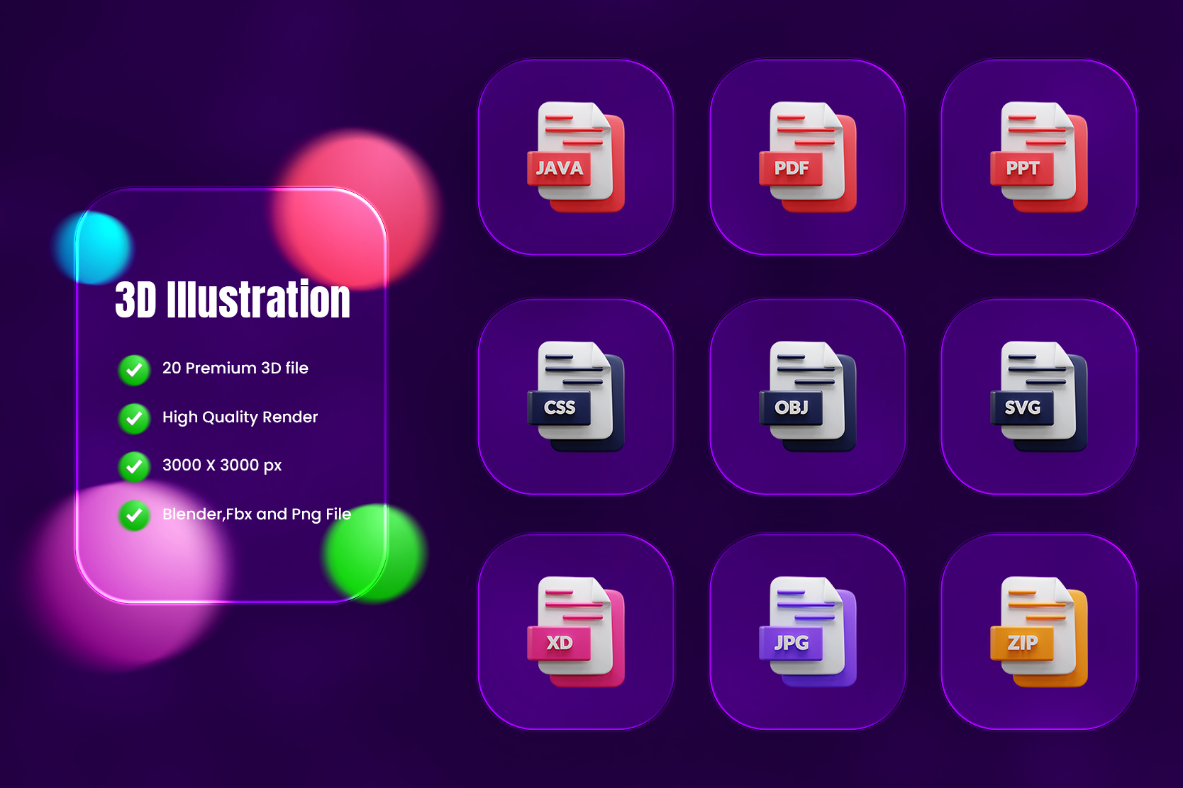 Premium File Format 3d Illustration Pack From Files And Folders 3d