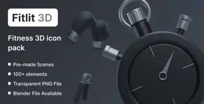 Premium Fitlit 3D Illustration pack from Gym & Fitness 3D Illustrations