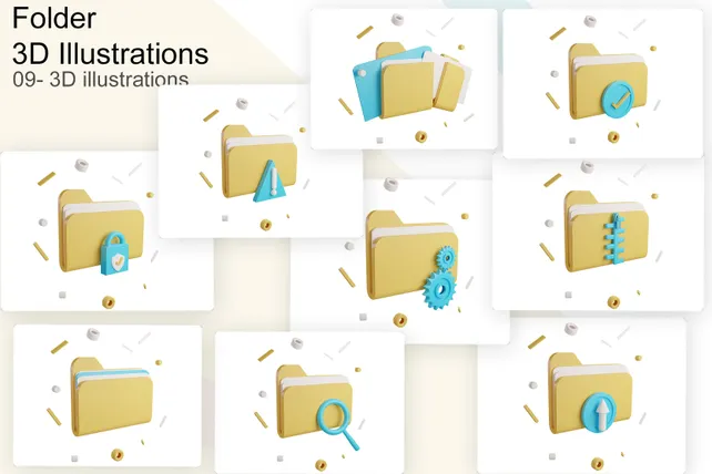 Premium Folder 3D Illustration pack from Files & Folders 3D Illustrations Premium Folder 3D Illustration pack from Files & Folders 3D Illustrations