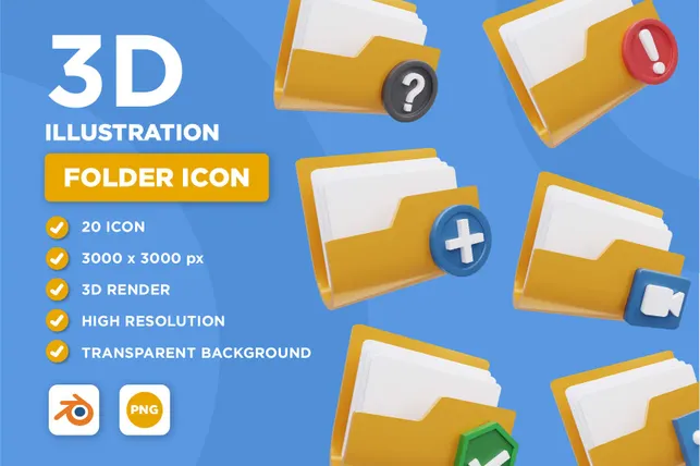 Premium Folder 3D Illustration pack from Files & Folders 3D Illustrations Premium Folder 3D Illustration pack from Files & Folders 3D Illustrations