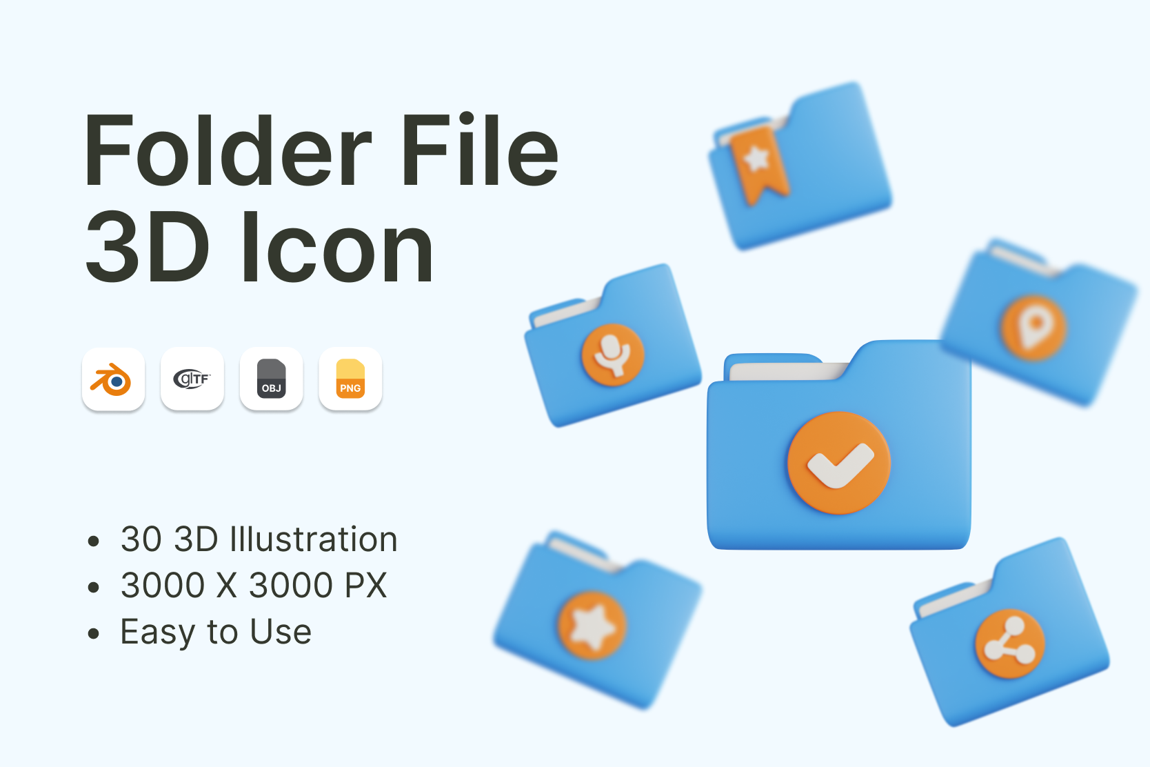 Folder File 3D Icon Pack - 30 Free Download Files & Folders 3D Icons ...