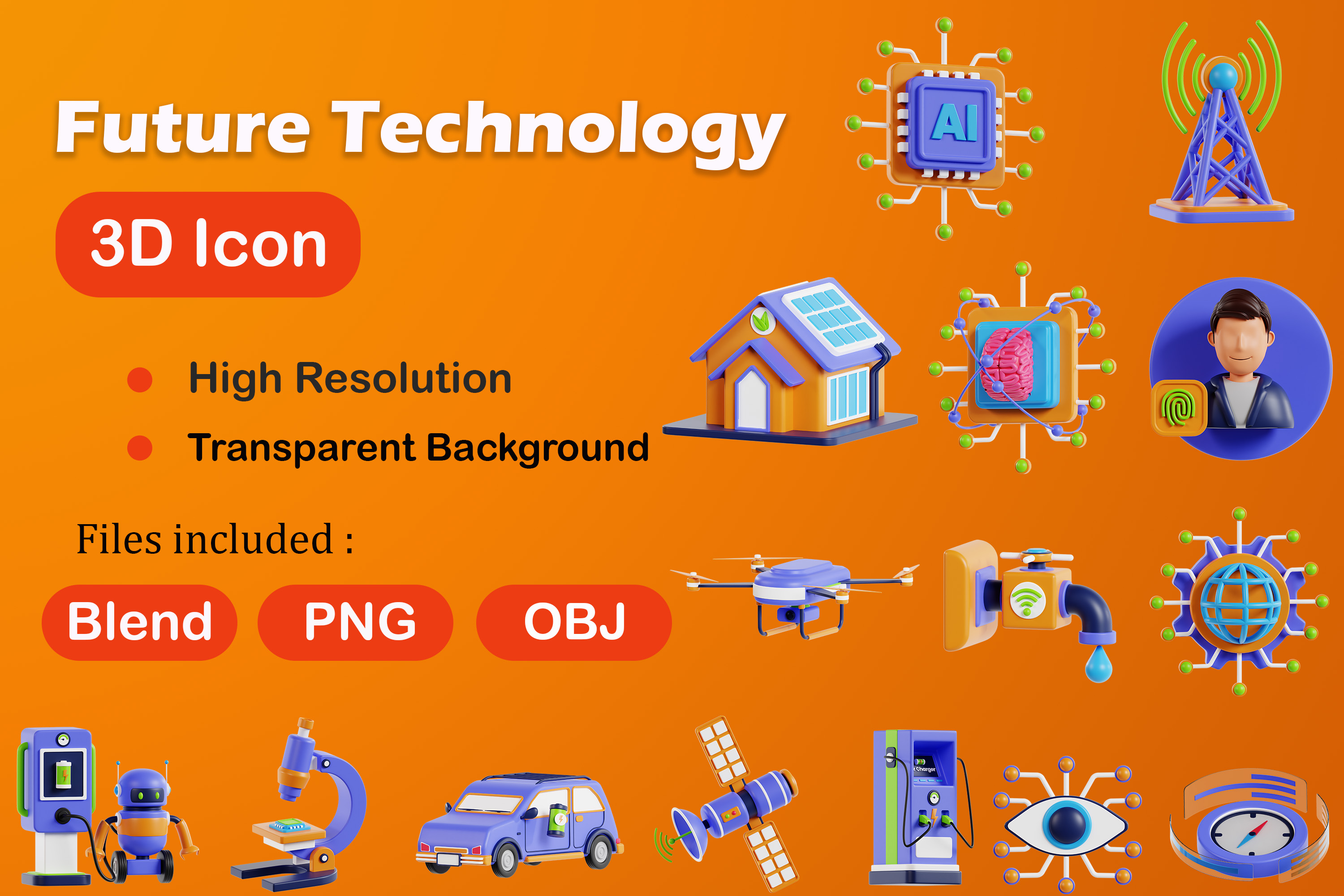 Future Technology 3D Icon Pack - 20 Free Download Science & Technology ...